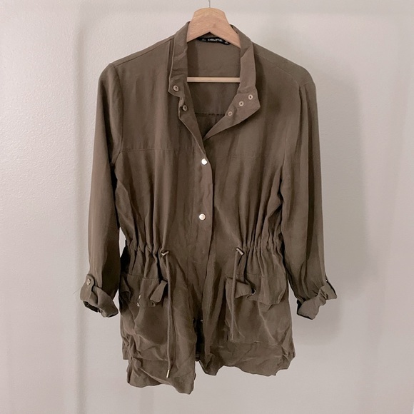 Zara | Jackets & Coats | Zara Olive Green Utility Jacket | Poshmark